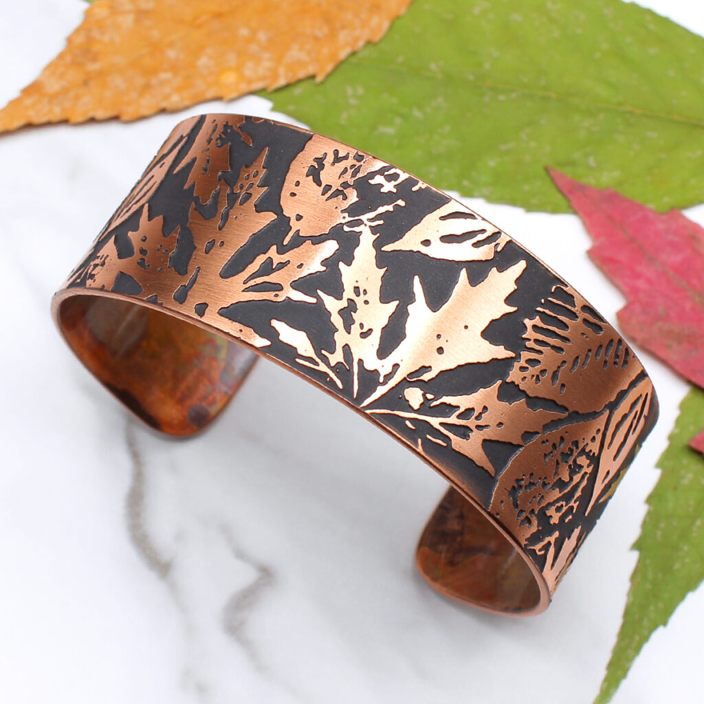 Leaves, Handmade Copper Cuff Bracelet - GaleForce Design Jewelry