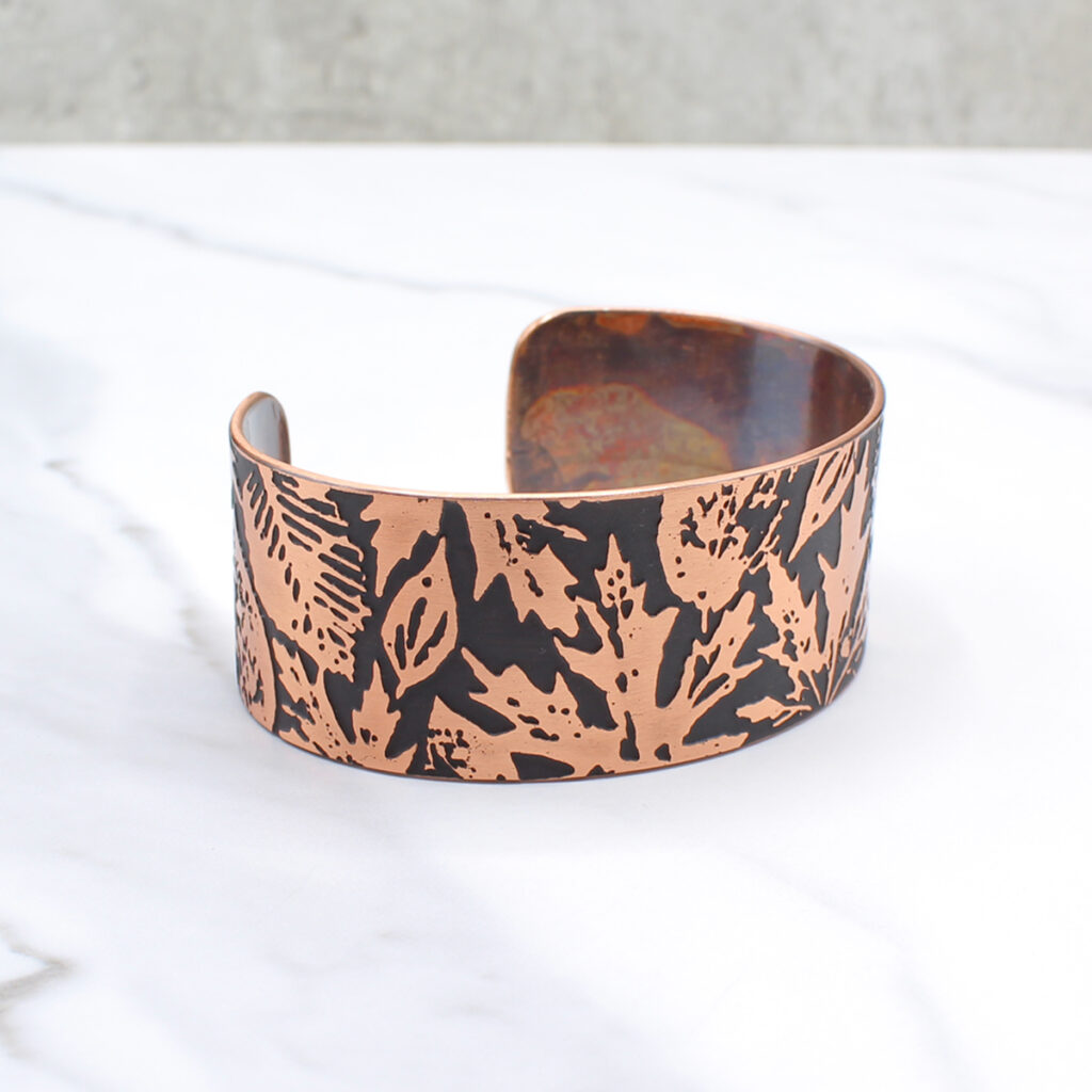 Leaves, Handmade Copper Cuff Bracelet - GaleForce Design Jewelry
